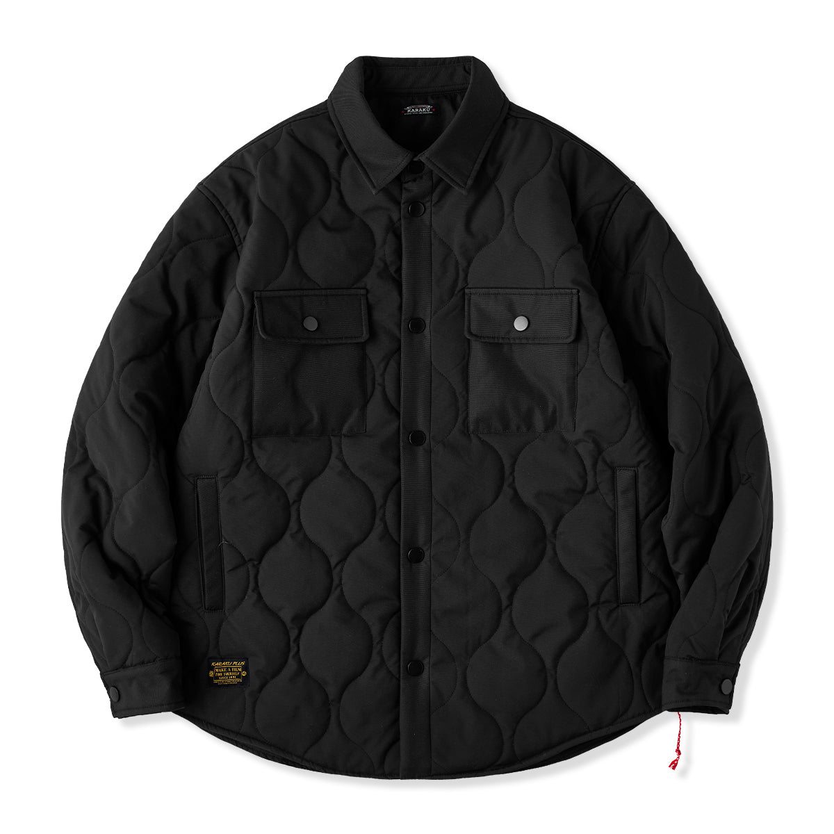 【사전예약】밑단 빨간 매듭 끈 멀티 포켓 호박 퀼팅 패딩 자켓 – Karaku KR