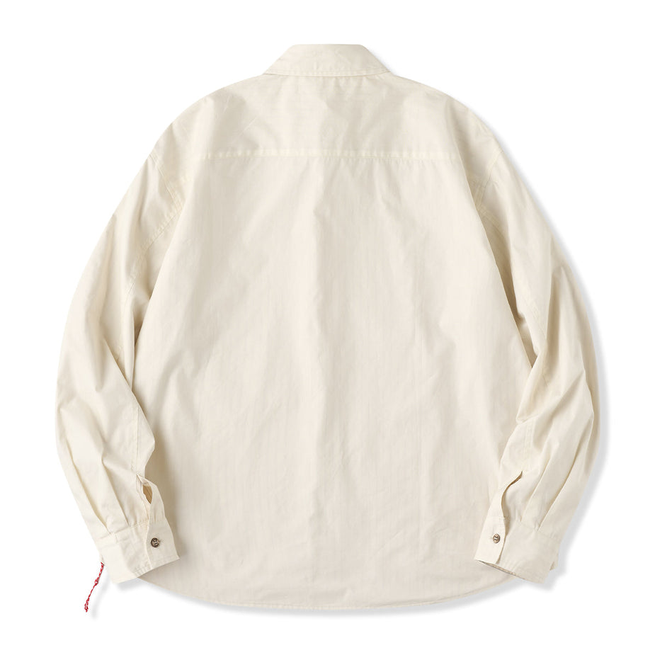 【사전예약】빨간 매듭 끈 무지×스트라이프 리버서블 롱슬리브 셔츠 – Karaku KR