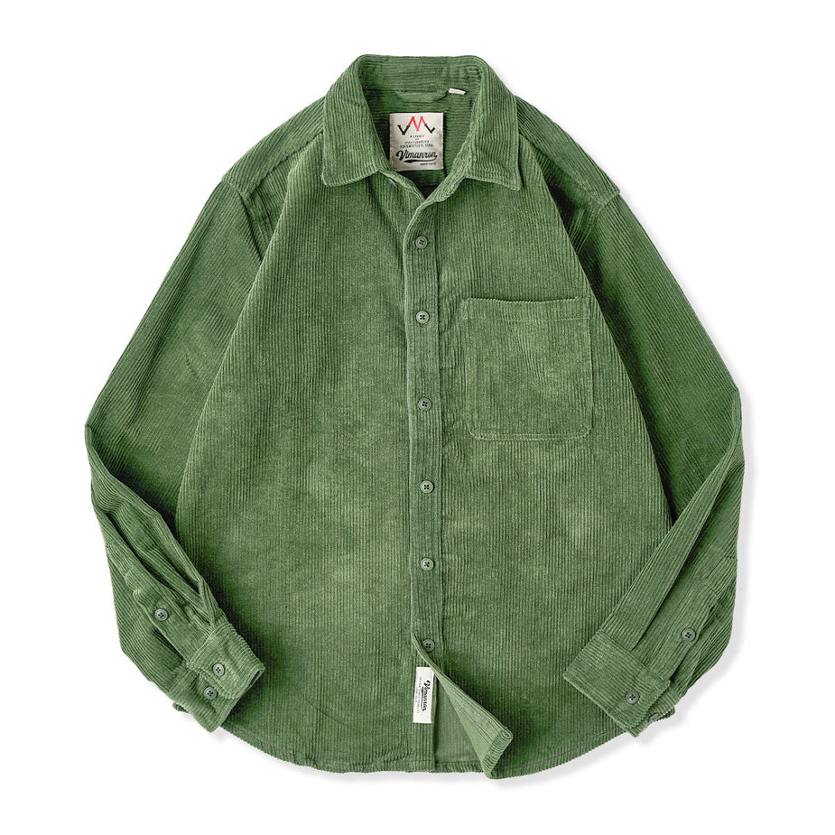 6컬러 원 포켓 코튼 코듀로이 긴팔 셔츠 – Karaku KR