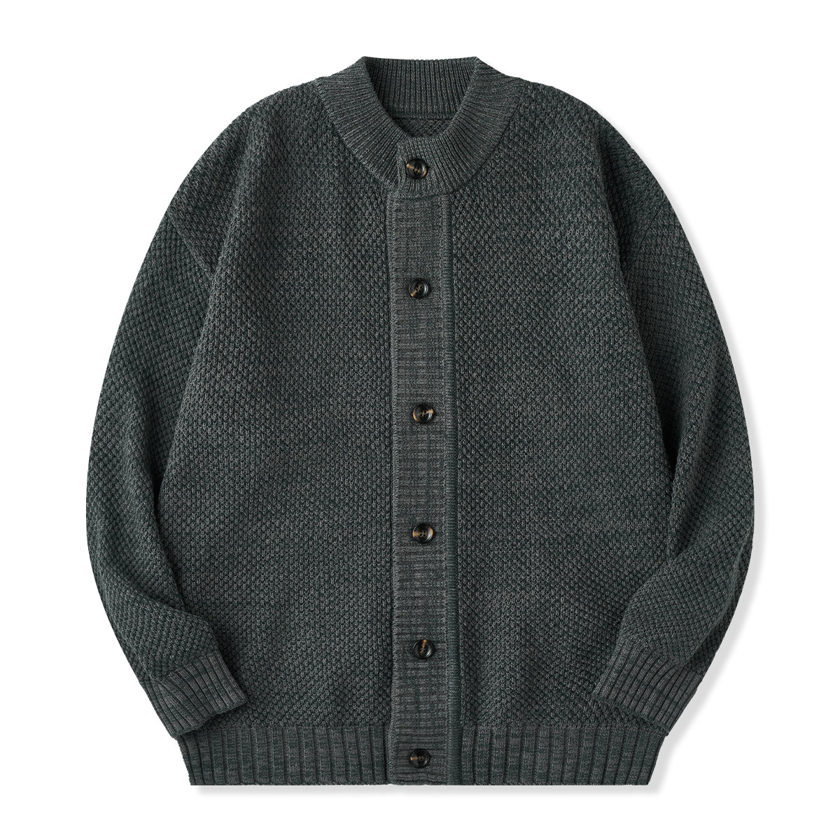 무지 4컬러 파인애플 파일 단추 여밈 니트 가디건 – Karaku KR