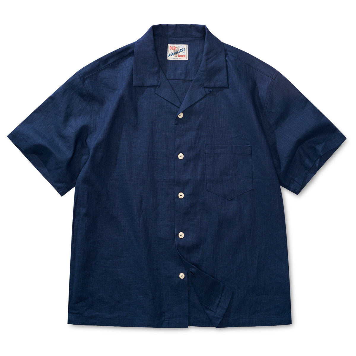 아이조메(藍染)드롭숄더 면마 쿠바 셔츠 – Karaku KR