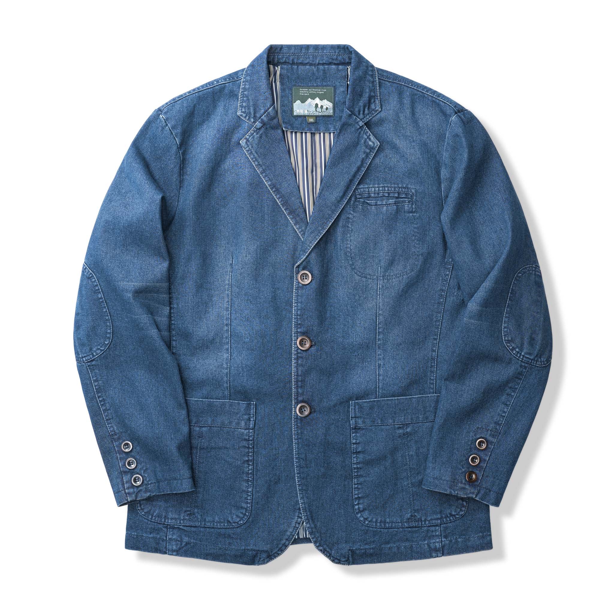 스트라이프 무늬 데님 블레이져 자켓 – Karaku KR